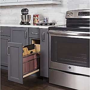 Hardware Resources 8" Soft - Close Pullout Divider Tray - Foil, Wrap, Sheets, and Tray Cabinet Organizer for Kitchen Base Cabinets - Sliding Storage with Removable Rack & Adjustable Dividing Bars