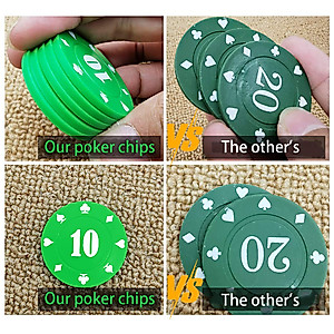 Plastic Poker Chips 300 Poker Chip Set with Storage Box,Denomination Printed Casino Style Chip for Texas Home Game Nights,Holdem Poker Nights,Blackjack or Roulette Games,Casino Parties (300 pcs)