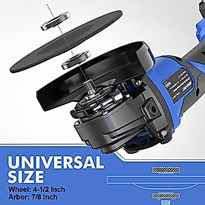 Cordless Angle Grinder Brushless, 20V MAX 4.0Ah Battery Powered Angle Grinder, AOTE-PITT 4-1/2 Inch Electric Grinder Power Tools with Handle, Grinding Wheel, Cutting Wheel, Flap Disc and Carving Disc