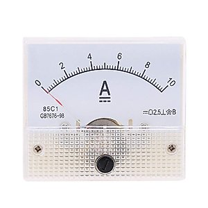 YXQ DC 0-10A Analog Current Panel 85C1 Amp Ammeter Gauge Meter 2.5 Accuracy for Auto Circuit Measurement Tester (DC 10A)