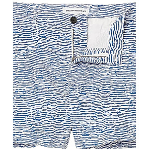 Amazon Essentials Women's 5 Inch Inseam Stretch Chino Short With Pockets (Available in Plus Size), Blue White Ripple Print, 22 Plus