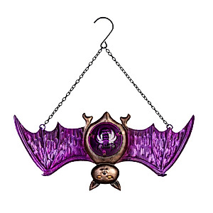 Stargarden Bat Solar Lantern,Hanging Solar Light Outdoor Waterproof for Halloween Decorations,Garden Tree Ornaments -Purple