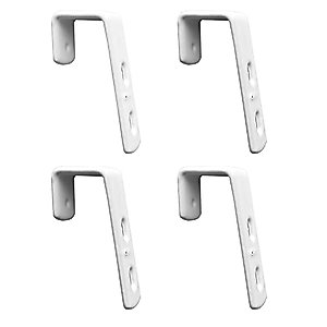 Mewuthede 4pcs Iron Bunk Bed Ladder Hooks Brackets, PVC Coated Stainless Steel Angled Ladder Hooks Heavy Duty Hardware Utility Hook Garage Storage Hook Loft Bed Ladder Hooks (White)