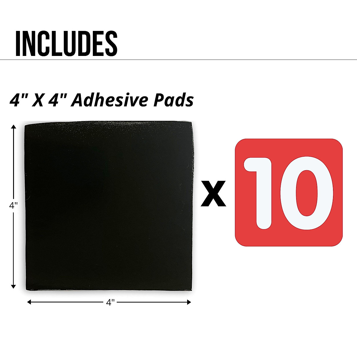 Adhesive Sticky Pads For Road Reflectors | Pack of 10 | 4 by 4 inch Butyl Pads | Sticks to Street, Pavement and Asphalt | Industrial Grade Glue for Reflector Markers (Reflectors Sold Separately)