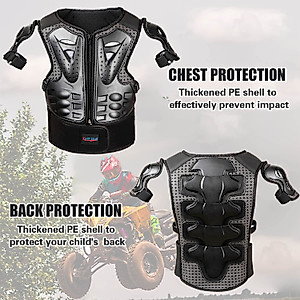 Kids Dirt Bike Gear- Motocross Body Armor Suit, Chest Spine Back Protector with Knee Eblow Pads for Cycling Bike Skateboard ATV Ski