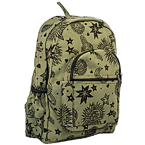 Dominion Sun Moon Planets and Stars Celestial Green Backpack