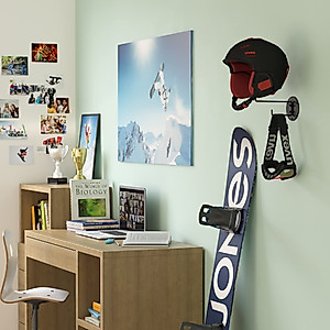 Wallniture Giro Helmet Holder Wall Mount, Bike Helmet Rack, Hooks for Hanging Motorcycle Accessories Metal, Black