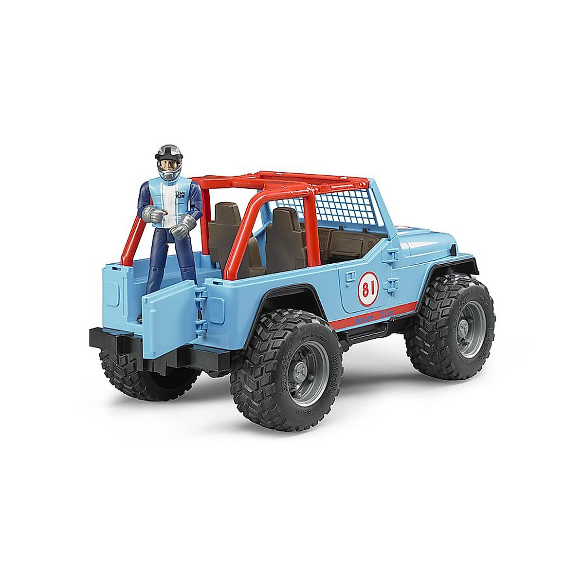Bruder Jeep Cross Country Racer Vehicle with Driver Blue