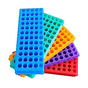 5 Pcs Tube Rack Double Panel Microcentrifuge PCR Centrifuge Tube Holder, 60-Well