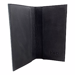 Hide & Drink, Checkbook Cover, Minimalist Organizer, Check Presenter, Bill Holder for Waiter and Waitress, Restaurant Accessories, Full Grain Leather, Handmade, Charcoal Black