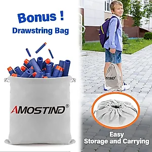 AMOSTING Refill Darts 100PCS Bullets Ammo Pack Compatible for Nerf N-Strike Elite 2.0 Series DinoSquad – Work with All Elite Blasters Blue