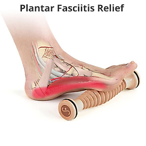 Body Back Wooden Foot Roller, Foot Massager for Plantar Fasciitis, Stress Relief, Relaxation