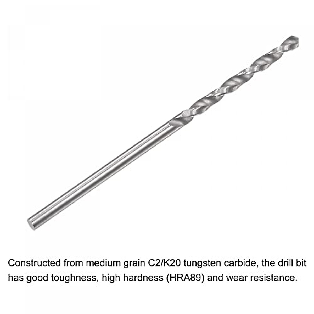 uxcell Solid Carbide Drill Bits, 1.6mm C2/K20 Tungsten Carbide Jobber Drill Bits Straight Shank Drilling Tool for Stainless Steel Aluminum Iron Metal Plastic 4pcs