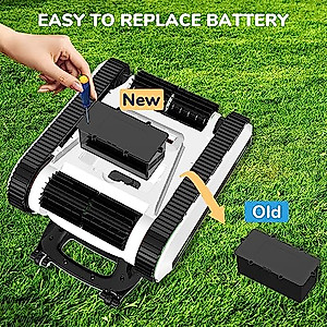 Seauto Shark Cordless Robotic Pool Vacuum Cleaner Waterline Cleaning, Wall-Climbing, Intelligent Route Planning (Multi)