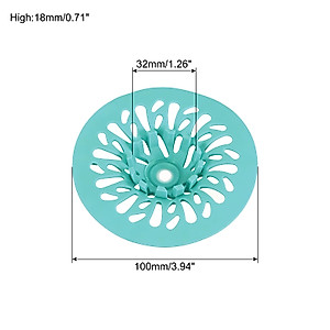 uxcell Hair Catcher, 3.94inch Silicone Hair Stopper Shower Drain Covers Drain Protector for Bathroom Kitchen Balcony, Blue 2Pcs