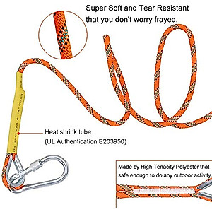 X XBEN Outdoor Climbing Rope 10M(32ft) 20M(64ft) 30M (96ft) 50M(160ft) Rock Climbing Rope, Escape Rope Ice Climbing Equipment Fire Rescue Parachute Rope (32 Foot) - Orange
