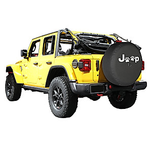 Boomerang® - 32" Soft JL Tire Cover Compatible with Jeep® Wrangler JL (with Back-up Camera) - Sport & Sahara (2018-2024) - Dog Paw Prints