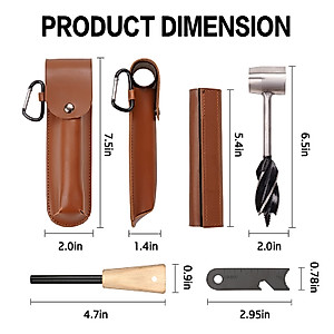 Bushcraft Gear Survival Tools for Survival Settlers Bushscraft Hand Auger Wrench, Hand Drill Manual Hand Auger Wood Drill with Fire Starter, Scotch Eye Wood Auger for Camping and Bushcrafting GOOX