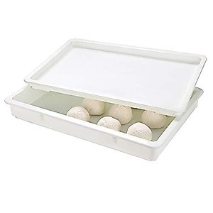 LID ONLY: Lid For Proofing Box, 1 Rectangle Lid For Dough Box - Stackable, Dishwashable, White Plastic Lid For Pizza Dough Box, Durable, Proofing Box Sold Separately - Restaurantware