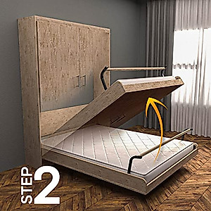 FIXA TOOLS Murphy Bed Queen Size, Hardware Kit Cabinet Wall Bed Folding Bed, Mounting Wall Springs Mechanism Heavy Duty Support Hardware DIY Kit for Murphy Queen Bed Vertical