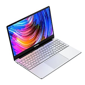 TOPOSH Windows 10 Laptop,15.6 inch PC Notebook,8GB RAM+256GB SSD,Intel Celeron 5205U,for Business use,Backlit Keyboard Dual Core,WiFi Bluetooth-Silver