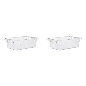 Rubbermaid Commercial Products,Polycarbonate Food Storage Box/Tote for Restaurant/Kitchen/Cafeteria, 3.5 Gallon, Clear (FG330900CLR) (Pack of 2)