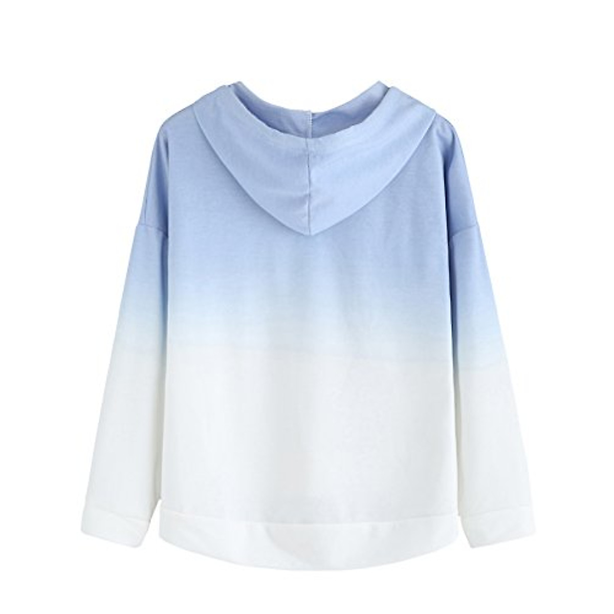 SweatyRocks Women's Long Sleeve Hoodie Sweatshirt Colorblock Tie Dye Print Tops Blue Ombre Small