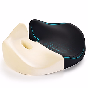 Foamula Seat Cushion for Office Chair, Memory Foam Sciatica Pain Relief Pillow, Seat Cushion for Hip, Tailbone, Coccyx Pain, Desk Chair Cushion for Office, Home Chair, Gaming Chair, Car, Wheelchair