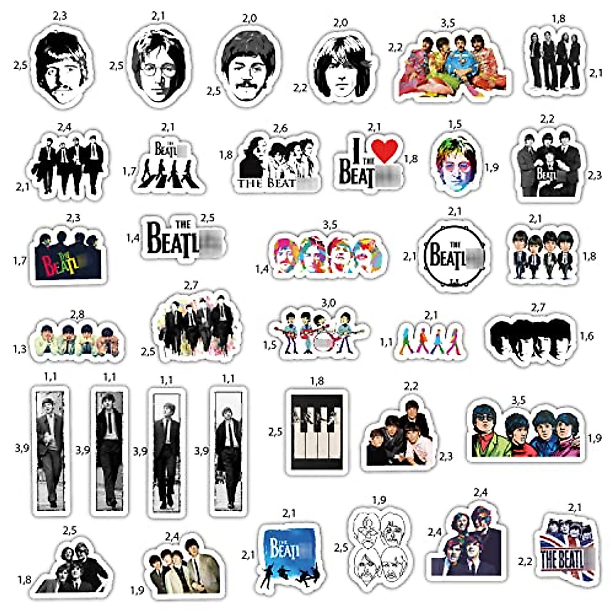 BulbaCraft 35 Pcs The Beatle Stickers for Adults, The Beatle Gifts, The Beatle Memorabilia and Gifts, The Beatle Merch, The Beatle Products, Sticker for The Beatle Mug, Beatle Birthday Party Decorations