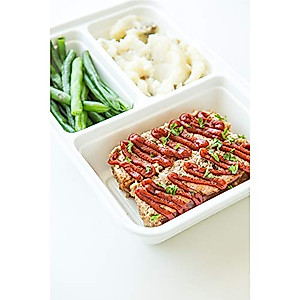 Good Cook Meal Prep, 3 Compartments BPA Free, Microwavable/Dishwasher/Freezer Safe, White