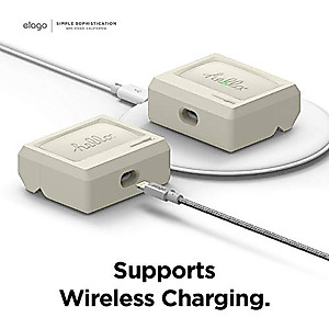 elago AW3 Silicone Case Compatible with Airpods Pro Case Cover - Classic Monitor Design, Visible LED Light, Supports Wireless Charging [US Patent Registered]