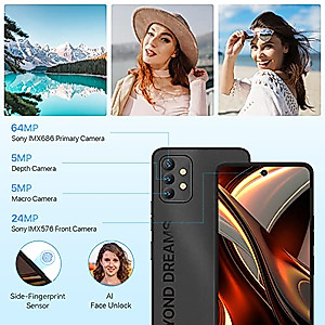 UMIDIGI A13 PRO MAX 5G Cell Phone, 17GB+256GB Android 12 Unlocked Smartphone with 6.8" Full Screen 64MP AI Triple Camera MediaTek Dimensity 900 5150mAh Battery Smartphones