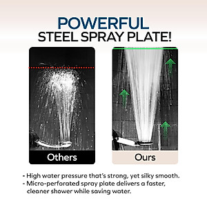 EZWELL Visible Filtered Shower Head LITE Sediment Filter with High Pressure NSF Certified Korea| Filtration System, Removes Rust | - Good for Dry skin & Hair, Travel, RV, Bathroom - Easy Install