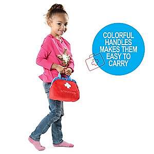 PREXTEX My First Vet Kit - Plush Playset with Plush Dog, Cat and Veterinary Bag, Stocking Stuffer, Holiday Present for Boys, Girls and Toddlers (5 pcs)