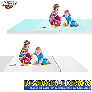 Folding - Reversible - Toddler and Baby Play Mat for Floor Activity Gym - Non-Slip Waterproof Baby Activity Mat