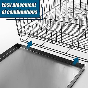 Confote Stainless Steel Replacement Tray for Dog Crate, 41.1"x26" Pet Cage Floor Pan Chew-Proof & Crack-Proof