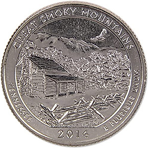 2014 S National Park Quarter 5 Coin Set Uncirculated Mint State Clad 25c