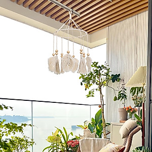 Boho Crib Mobile Handmade Neutral Crib Mobile Hanging Ceiling Mobile Nursery Decoration for Nursery Room Decor