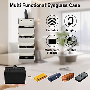 ALANGDUO Sunglasses Organizer Case 4 Slots,Premium Travel Sunglasses Organizer For Multiple Glasses,Sunglasses Travel Case Portable For Women Men(Black)