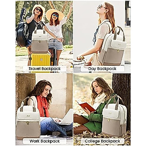 LOVEVOOK Laptop Backpack for Women, Cute Laptop Bag with USB Port, Waterproof Travel Work Backpack Purse, Anti-Theft College Backpacks Casual Computer Daypack Nurse Teacher Bag