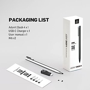 Adonit Dash 4, Multi-Device Stylus for iPad and Touchscreen, Duo Mode Active Digital Pencil with Palm Rejection, Compatible with iPad, iPhone, Android, and More- Graphite Black