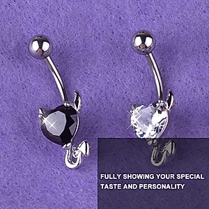 Devil Heart Belly Button Rings Navel Rings Steel Bar Stud Belly Navel Piercing Jewelry