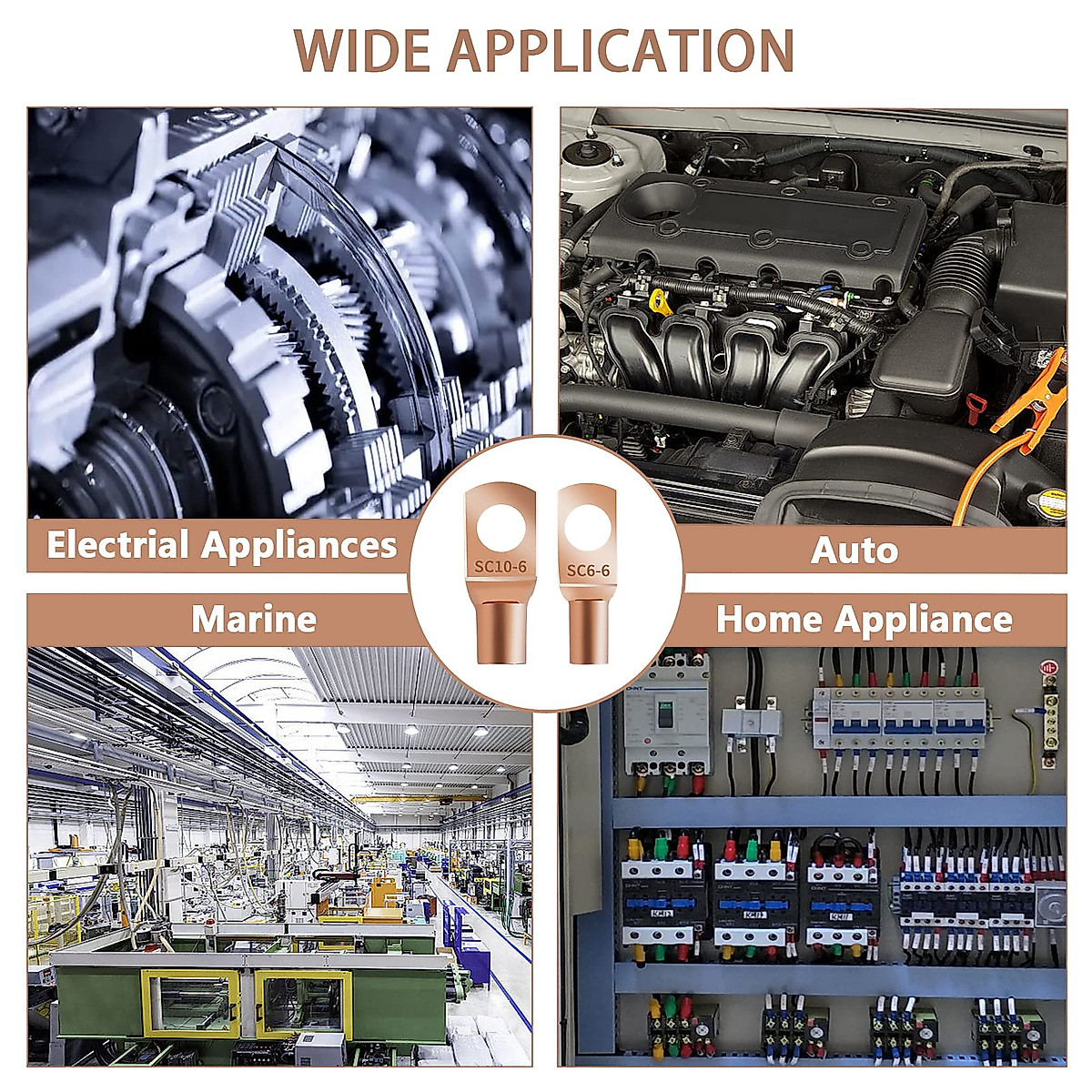 80 Pcs Copper Wire Lugs, Battery Terminal Connectors AWG 8 6 12/10 with Heat Shrink Set, 40 Pcs Heavy Duty Battery Cable Ends Ring Terminals Connectors with 40 Pcs Heat Shrink Tubing Assortment Kit