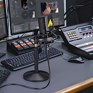 XLR Condenser Microphone with Audio Interface, MAONO Professional Studio Bundle for Recording, Podcasting, Streaming, Voice Over, Vocals, Music, YouTube