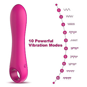 Adult Toys G Spot Dildo Vibrator - NSBAN Mini Vibrating Dildos with 10 Powerful Vibrations Modes, Anal Clitoris Finger Vibrators for Travel Sex Toy for Womens Sexual Toy(Pink)