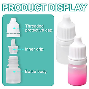 Ira Pollitt 60 Pack 2 ml Plastic Empty Dropper Bottles Squeezable Dropper Bottles Portable Drops Containers with Screw Cap and Plug for Home and Travel