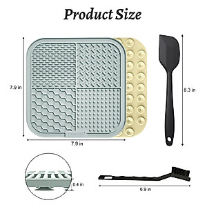 MateeyLife 2PCS Large Lick Mat for Dogs with Suction Cups, Slow Feeder Dog Bowls, Dog Lick Mat for Anxiety Relief, Dog Toys to Keep Them Busy, Dog Enrichment Toys for Bathing, Cat Lick Pad for Boredom