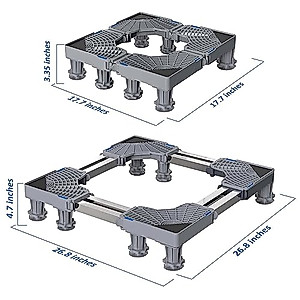 OREKO Mini Fridge Mobile Base Stand Adjustable Washer Dryer Refrigerator Stand With 8 Lifting Feet (Double-tube)