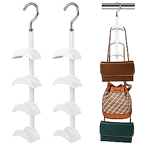 2 Packs Purse Hanger Organizer for Closet - Handbag Hanging Storage Organization Rotatable 360 Degree Shoulder Bag | Crossbody Bag | Tote Bag Organizer for Closet System, Wall