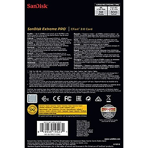 SanDisk 128GB Extreme PRO CFast 2.0 Memory Card - SDCFSP-128G-G46D